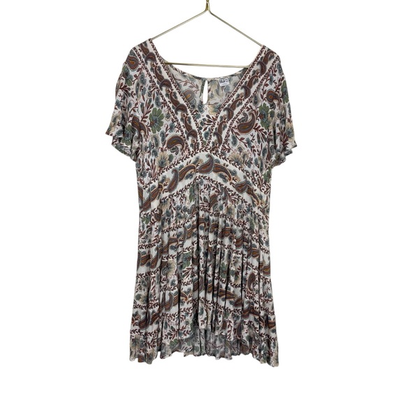 bila 77 | Dresses | Bila 77 Boho Indie Paisley Flare Mini Dress | Poshmark
